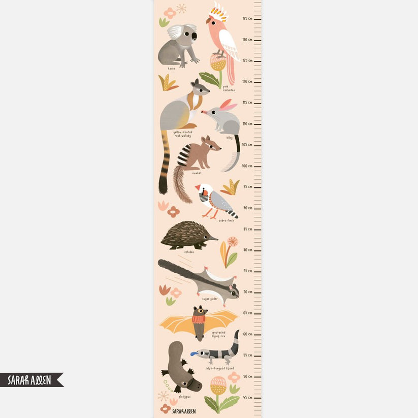 Australian Animals Height Chart by Sarah Allen – Wildlife Victoria